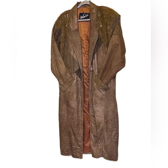 Winlit | Jackets & Coats | Vintage Full Length Leather Jacket Patchwork ...